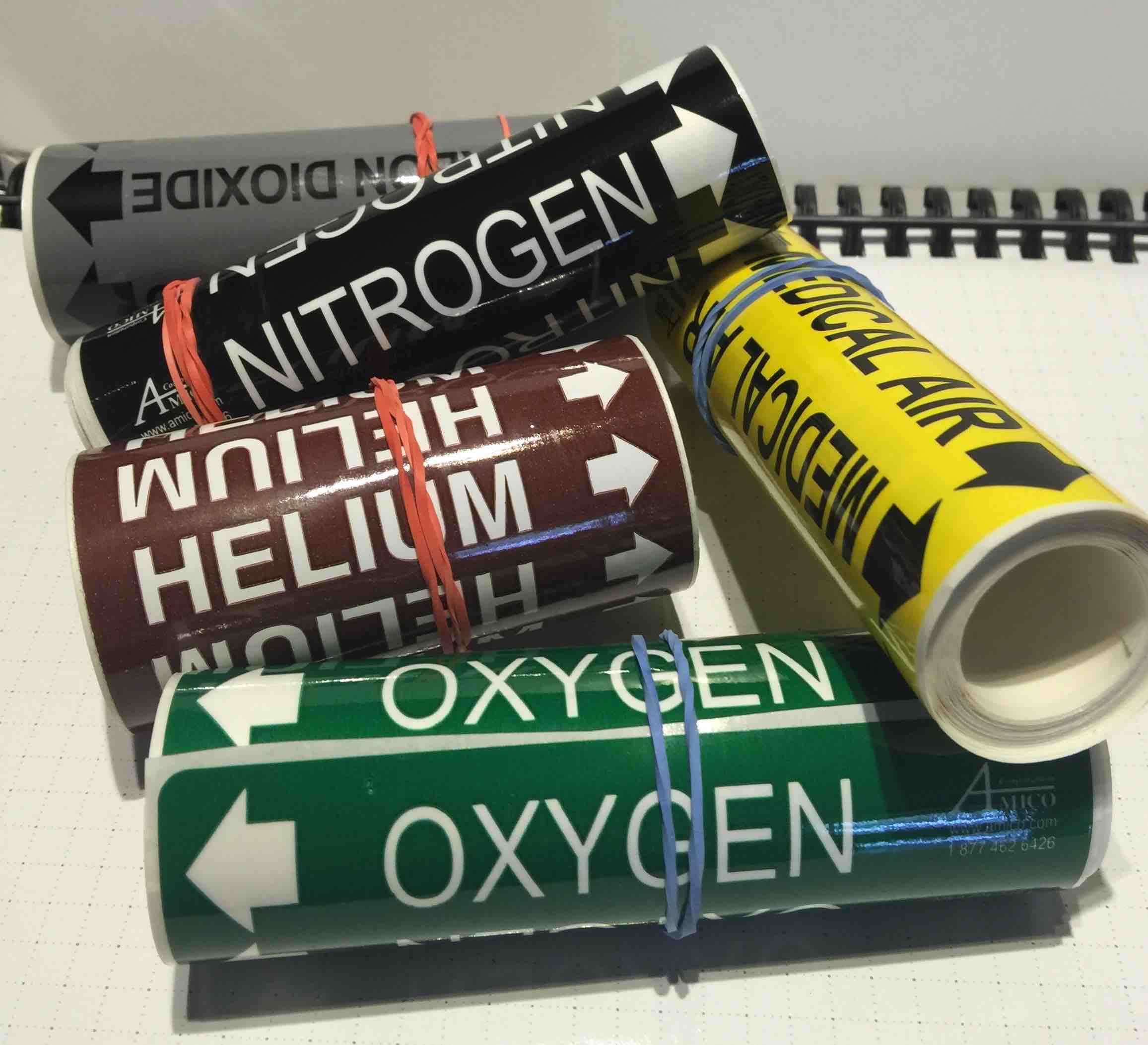 VACUUM MEDICAL GAS PIPE MARKERS ROLL OFF 25 | Www.MedGas.Store